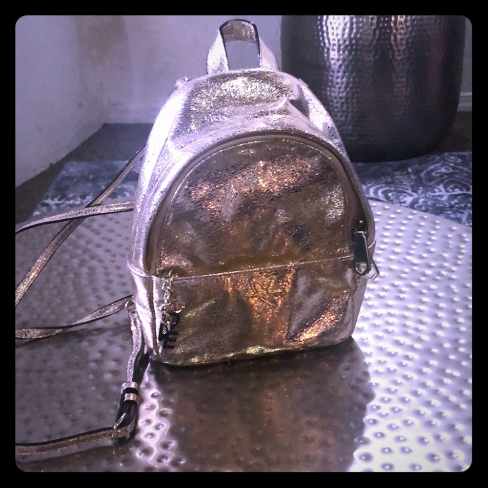 Victoria’s Secret Metallic Gold Mini Backpack - Gem